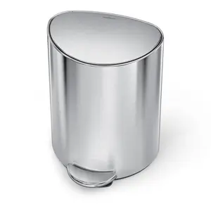 SIMPLEHUMAN 6 Liter Semi-round Bathroom Trash Can With Liner Pocket