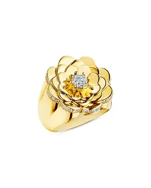 CADAR Bloom 18k Diamond Flower Ring - Yellow Gold