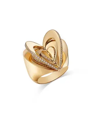 CADAR 18k Yellow Diamond Heart Ring - Gold