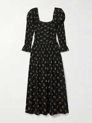 DÔEN Wilmina Floral-print Cotton-blend Maxi Dress