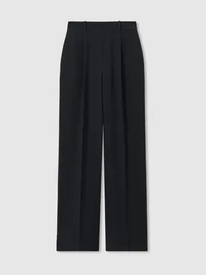 REISS Eden Elasticated-waist Trousers - Navy