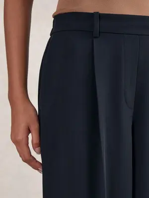 REISS Eden Elasticated-waist Trousers - Navy