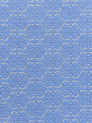 FERRAGAMO Gancini Print Tie - Blue
