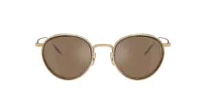 Oliver Spencer Gold Plated Sunglasses - Cognac Mirror