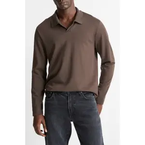 Vince Milano Stitch Johnny Collar Long Sleeve Polo - Mission