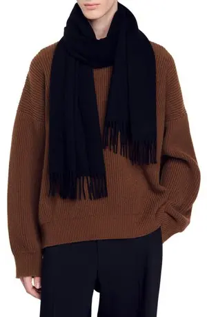 Sandro Wool And Cashmere Scarf