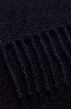 Sandro Wool And Cashmere Scarf - Dark Navy