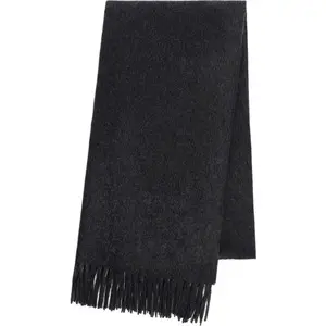 Sandro Wool And Cashmere Scarf Mocked Grey