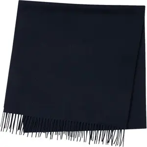 Sandro Wool And Cashmere Scarf Navy Blue