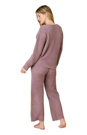 SOFTIES Solid Marshmallow V-neck Lounge Set - Driftwood