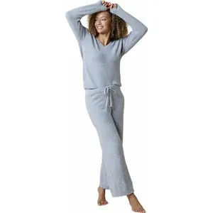 SOFTIES Solid Marshmallow V-Neck Lounge Set Grey