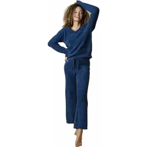 SOFTIES Solid Marshmallow V-Neck Lounge Set Midnight