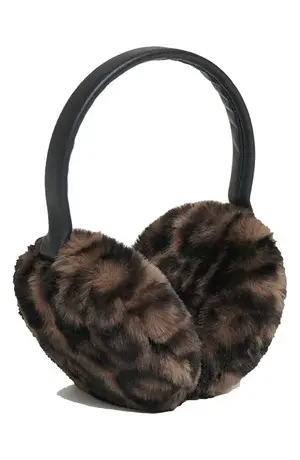 Apparis Esme Leopard Faux Fur Earmuffs Dark Leopard