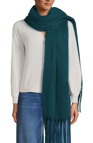 LANDS' END Brushed Blanket Scarf - Evening Teal
