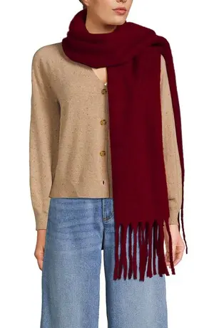 LANDS' END Brushed Blanket Scarf Oxblood
