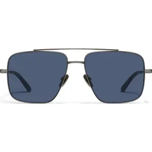 Quay Level Out Aviator Sunglasses - Brushed Gunmetal/ Navy