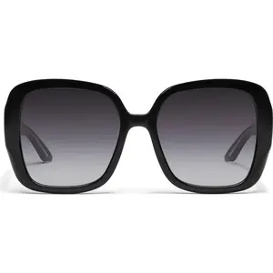Quay QUAY Full Glam 56mm Square Sunglasses Black/ Smoke