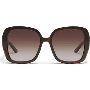 Quay Full Glam 56mm Square Sunglasses - Neutral Tort/brown