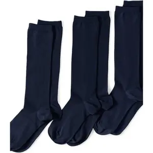 LANDS' END 3-pack Basic Trouser Socks - True Navy