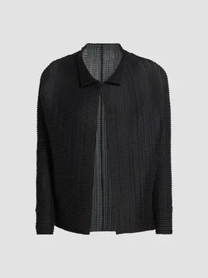 Issey Miyake Wooly Pleats Long-sleeve Shirt Jacket