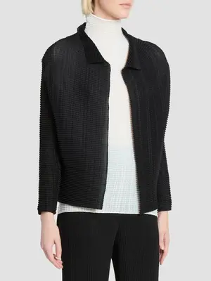 Issey Miyake Wooly Pleats Long-sleeve Shirt Jacket