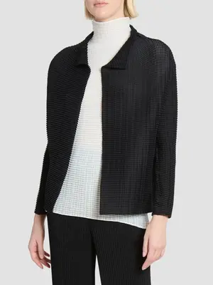 Issey Miyake Wooly Pleats Long-sleeve Shirt Jacket
