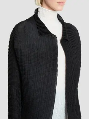 Issey Miyake Wooly Pleats Long-sleeve Shirt Jacket