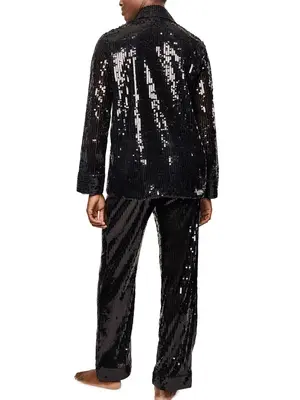 PETITE PLUME Sequined Cotton Pajamas