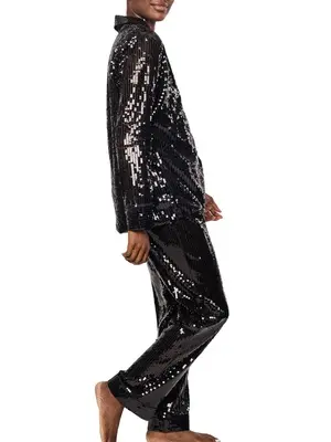 PETITE PLUME Sequined Cotton Pajamas