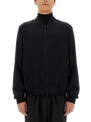 Zegna Zegna Wool Bomber Jacket - Black