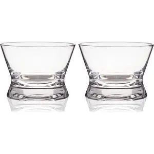 VISKI Raye Crystal Tequila Tasting Glasses Set Of 2 - Clear