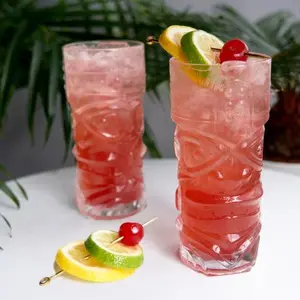 VISKI Pacific Crystal Tiki Glasses Set Of 2