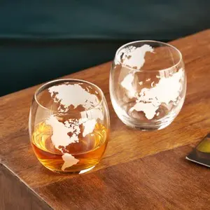 VISKI Globe Whiskey Tumblers Set Of 2