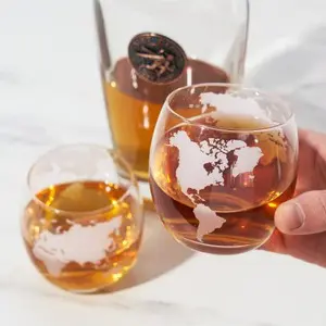 VISKI Globe Whiskey Tumblers Set Of 2
