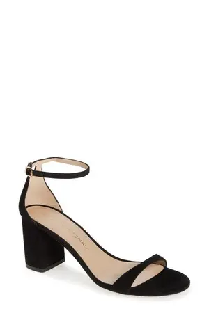 STUART WEITZMAN Nudist Block 75 Sandal - Black