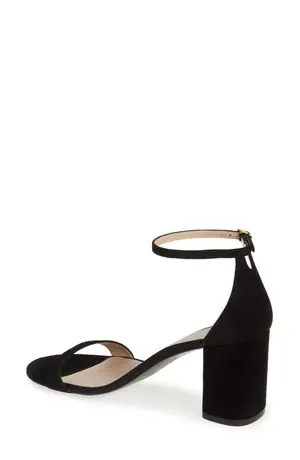 STUART WEITZMAN Nudist Block 75 Sandal - Black