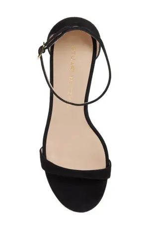 STUART WEITZMAN Nudist Block 75 Sandal - Black