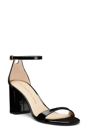 STUART WEITZMAN Nudist Block 75 Sandal - Black/black
