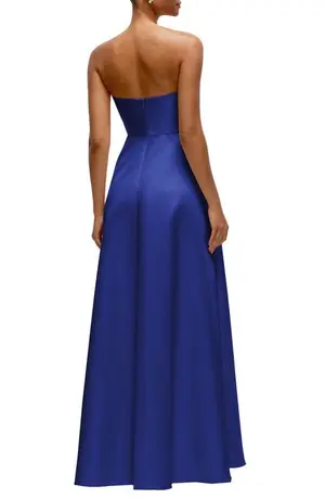 Dessy Collection Ruched Strapless Gown - Cobalt Blue