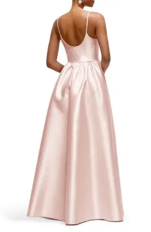 Dessy Collection Sleeveless Satin Gown - Blush
