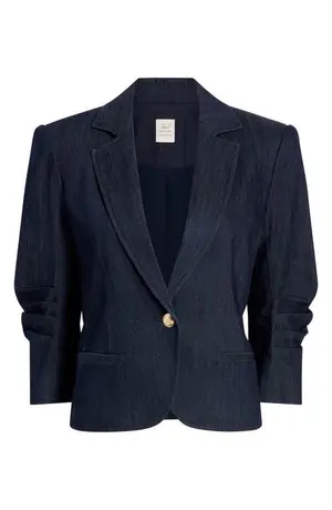 Cinq À Sept Khloe Cropped Denim Blazer - Indigo