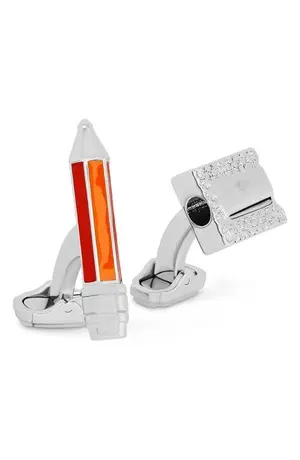 THOMPSON OF LONDON Sketch Cuff Links - Orange