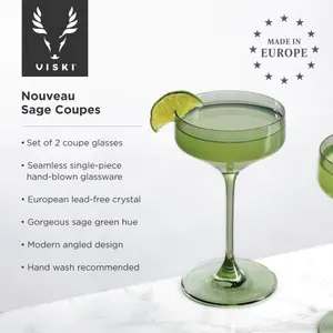 VISKI Reserve Nouveau Crystal Coupes - Green