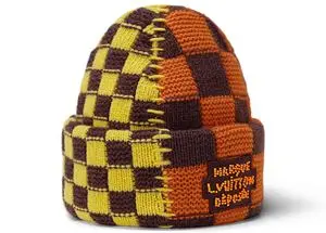 LOUIS VUITTON Damier Pop Split Beanie - Yellow/red