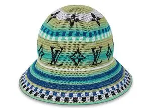 LOUIS VUITTON Crochet Stripes Straw Hat - Blue