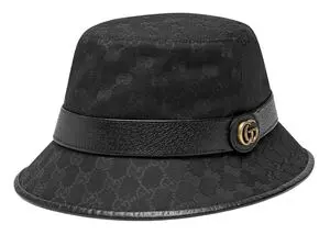 Gucci Gg Canvas Bucket Hat With Double G