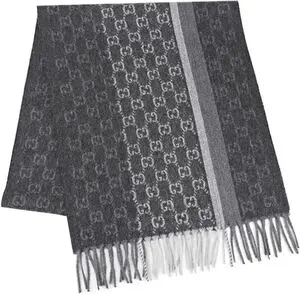 Gucci Gg Logo Scarf - Lead Gray