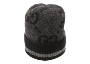 Gucci Gg Knit Cashmere Beanie - Grey/black