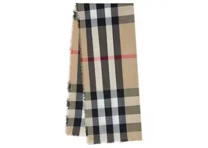 Burberry Lightweight Check Cashmere Scarf - Archive Beige