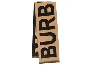 Burberry Logo Wool Jacquard Scarf - Archive Beige